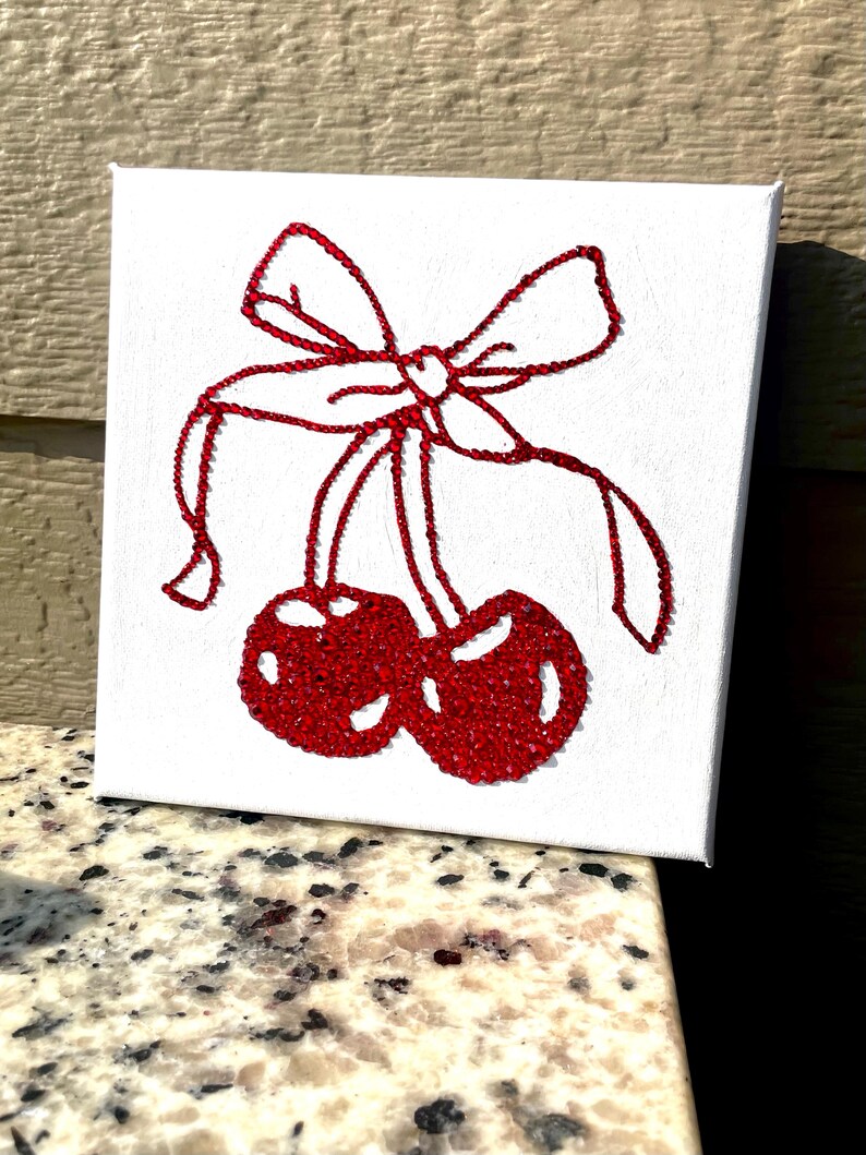 Mini Bow Cherry Rhinestone - Etsy