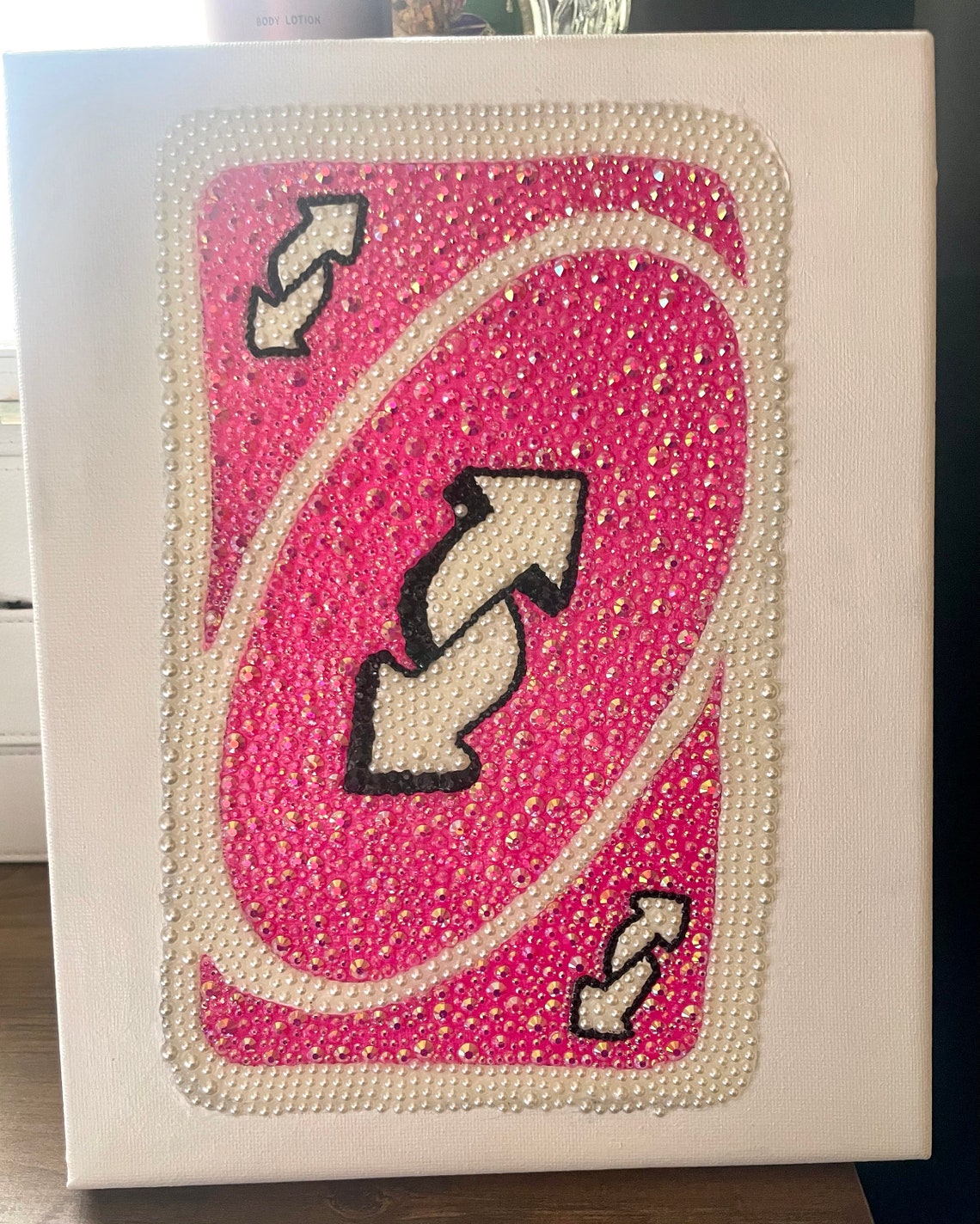 Rhinestone Uno Reverse Card - Etsy