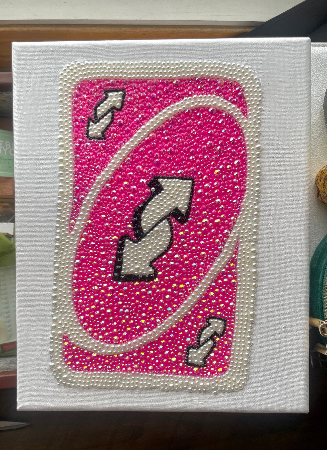 Rhinestone Uno Reverse Card - Etsy