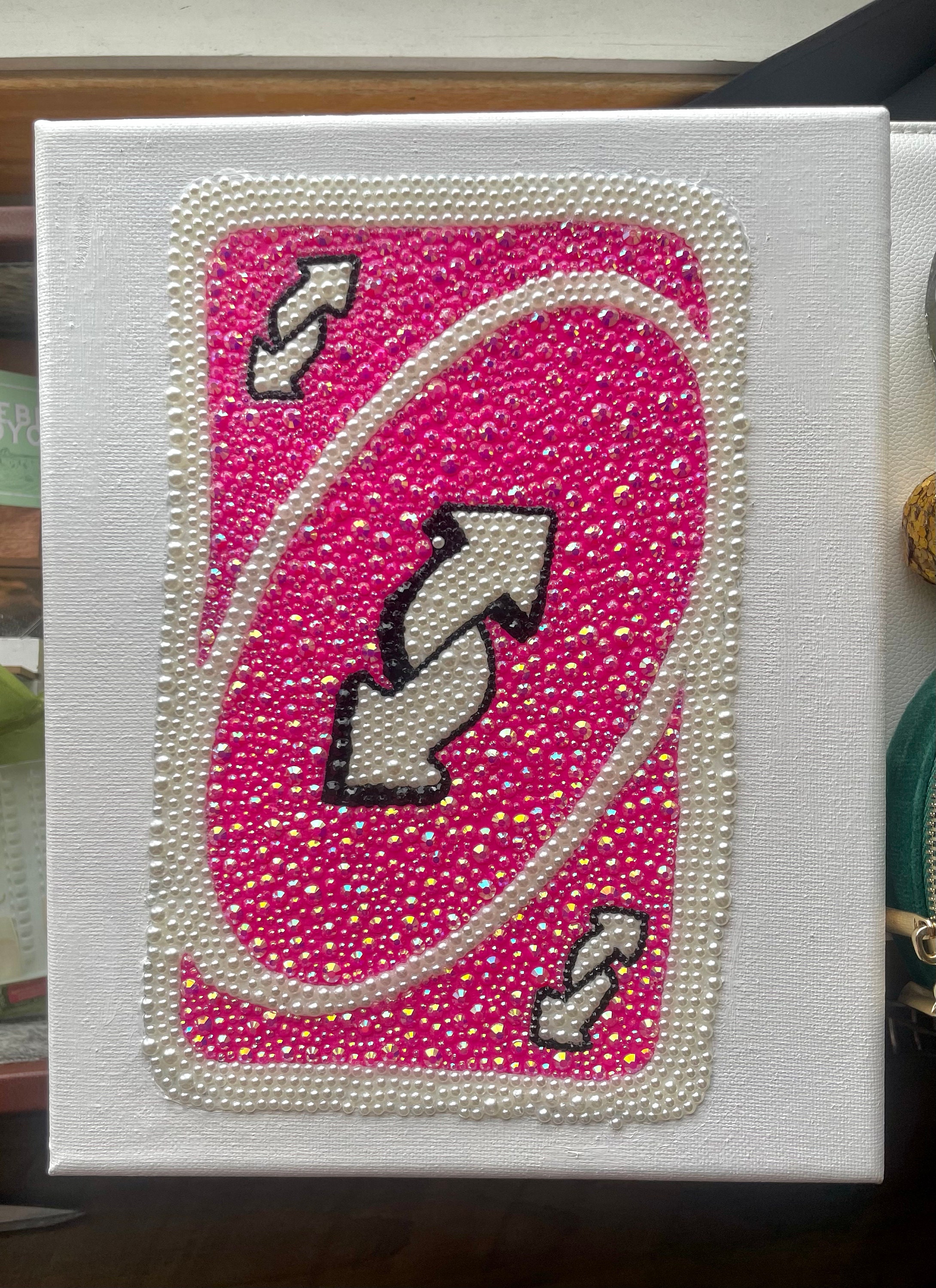 Rhinestone Uno Reverse Card - Etsy