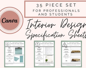 Interior Design Specification Sheet Template - Etsy Ireland