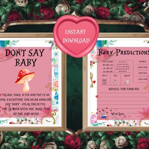 Alice in Wonderland Baby Shower Games - Etsy