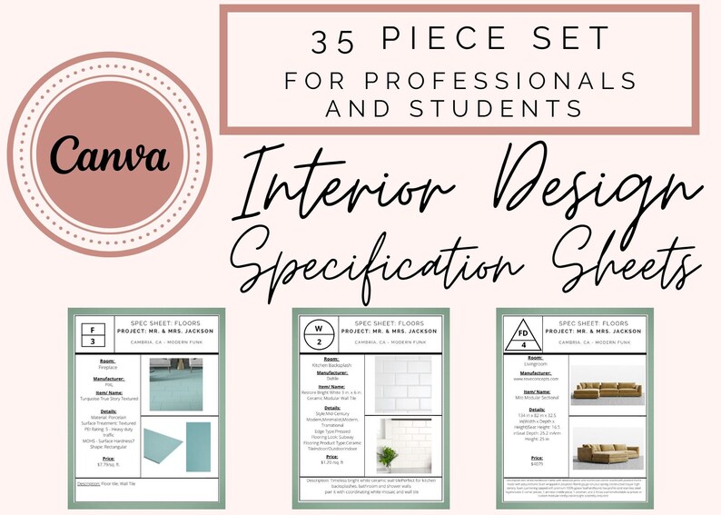 Interior Design Specification Sheets Etsy Interior Design Specification Sheets Etsy