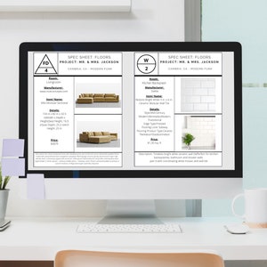 Interior Design Specification Sheets - Etsy