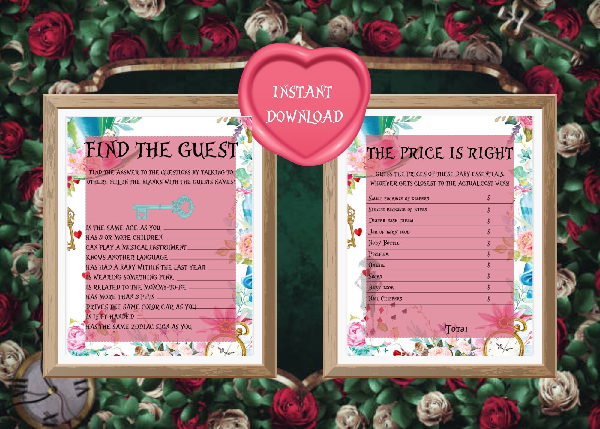 Alice in Wonderland Baby Shower Games - Etsy