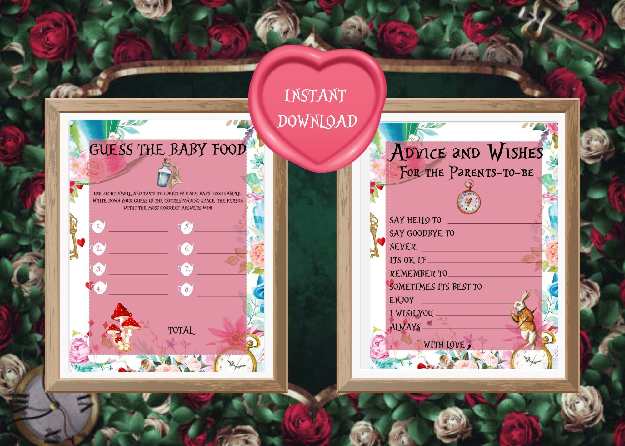 Alice in Wonderland Baby Shower Games - Etsy