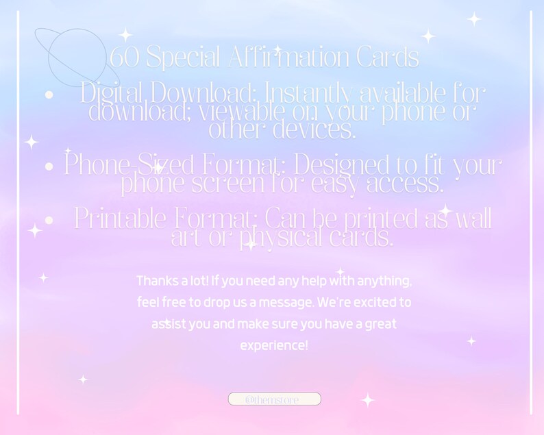 60 Affirmation Cards Digital Download Mindfulness Affirmations Deck ...