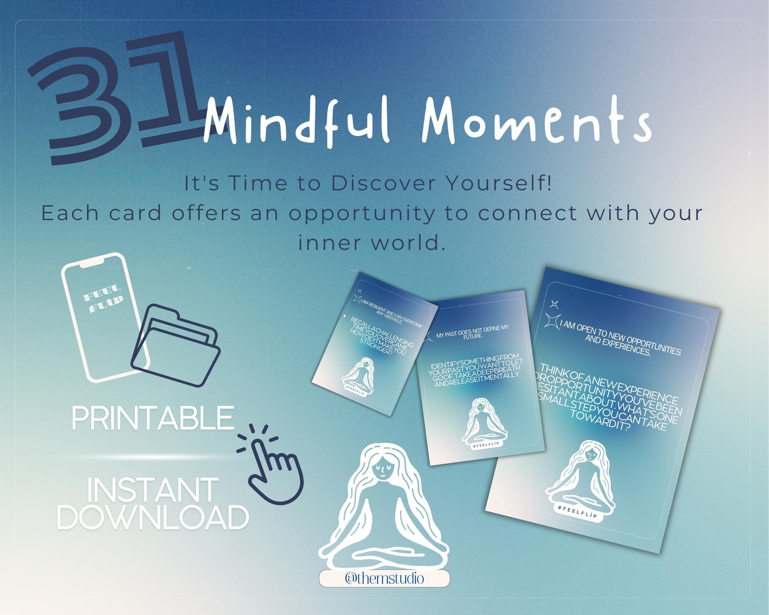 Mindful Moments Cards Positive Printable Affirmations Card Motivation ...
