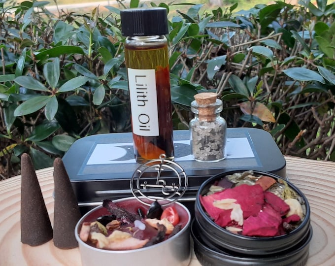 Goddess Lilith Mini Devotional Altar Kit in a Black Tin, Lilith's ...