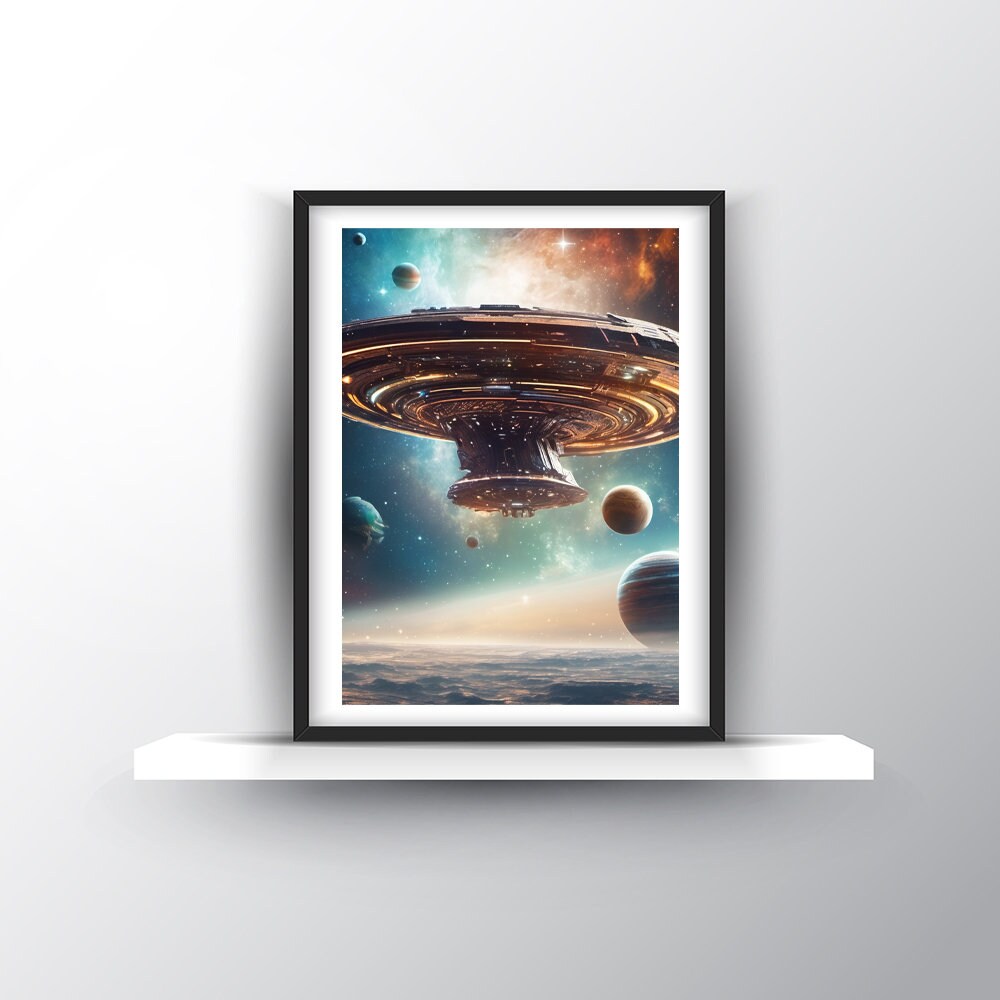 Spaceship Spacecraft Planets Sci-fi Futuristic Universe Art Photo ...