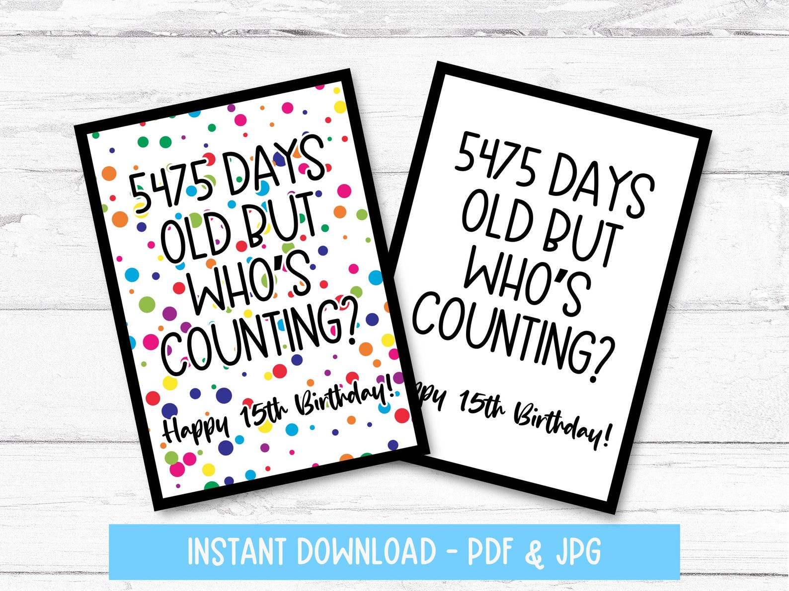 15 Yr Old Birthday Card Printable, 15th Birthday Card for Boy, 15 ...