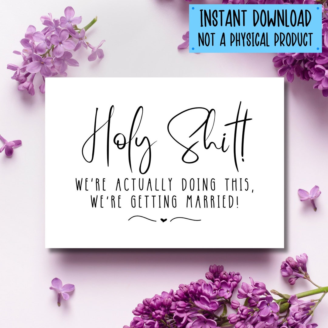 Holy Shit Wedding Day Card for Groom, Digital Wedding Card, Groom to ...