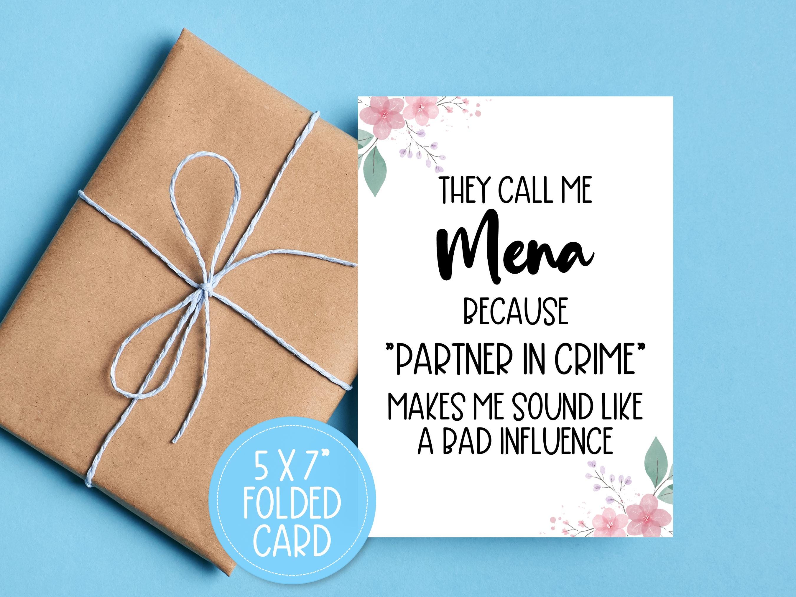 Mena Printable Card, Printable Card for Mena, Funny Mena Card, Mena ...