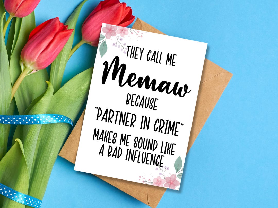 Memaw Printable Card, Printable Card for Memaw, Funny Memaw Card, Memaw ...