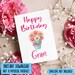 Gran Birthday Card Printable, Happy Birthday Gran Card, Downloadable ...
