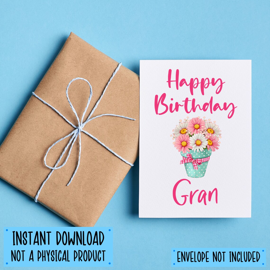 Gran Birthday Card Printable Happy Birthday Gran Card - Etsy