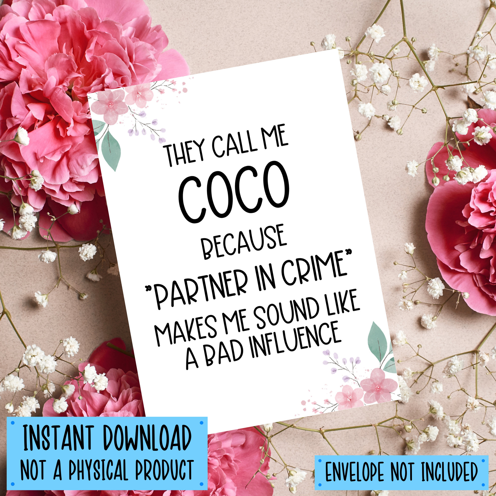 Coco Printable Card, Printable Card for Coco, Funny Coco Card, Coco ...