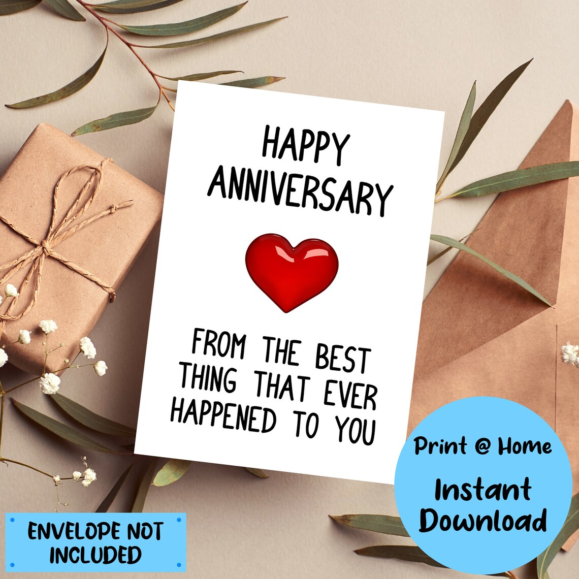 Anniversary Printable Card Printable Anniversary Card for | Etsy