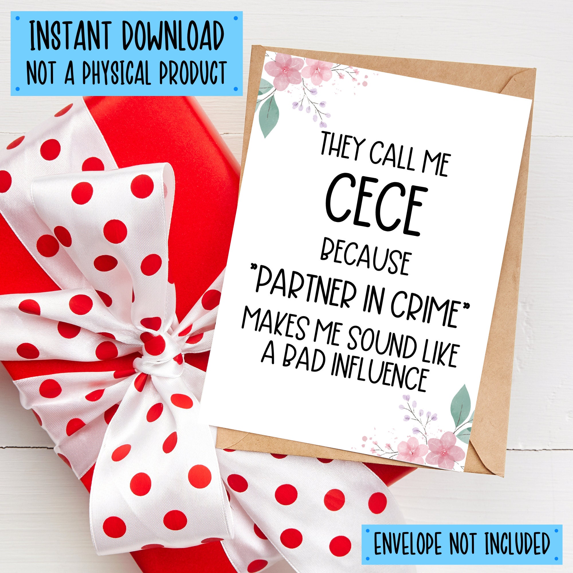 Cece Printable Card, Printable Card for Cece, Funny Cece Card, Cece ...