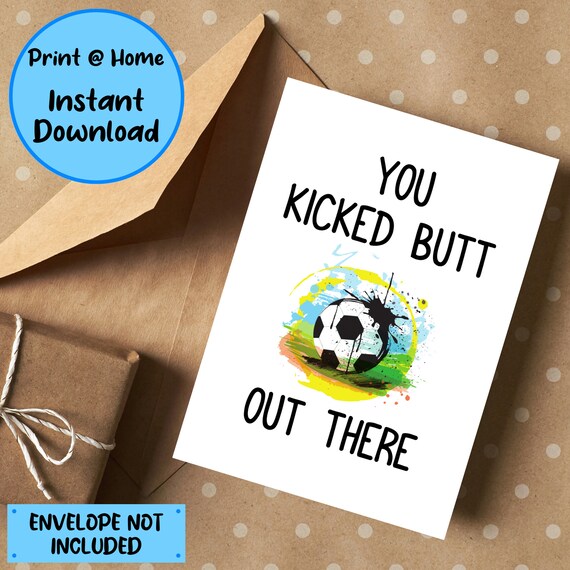 Congratulations Card Printable Soccer Player Card Soccer | Etsy