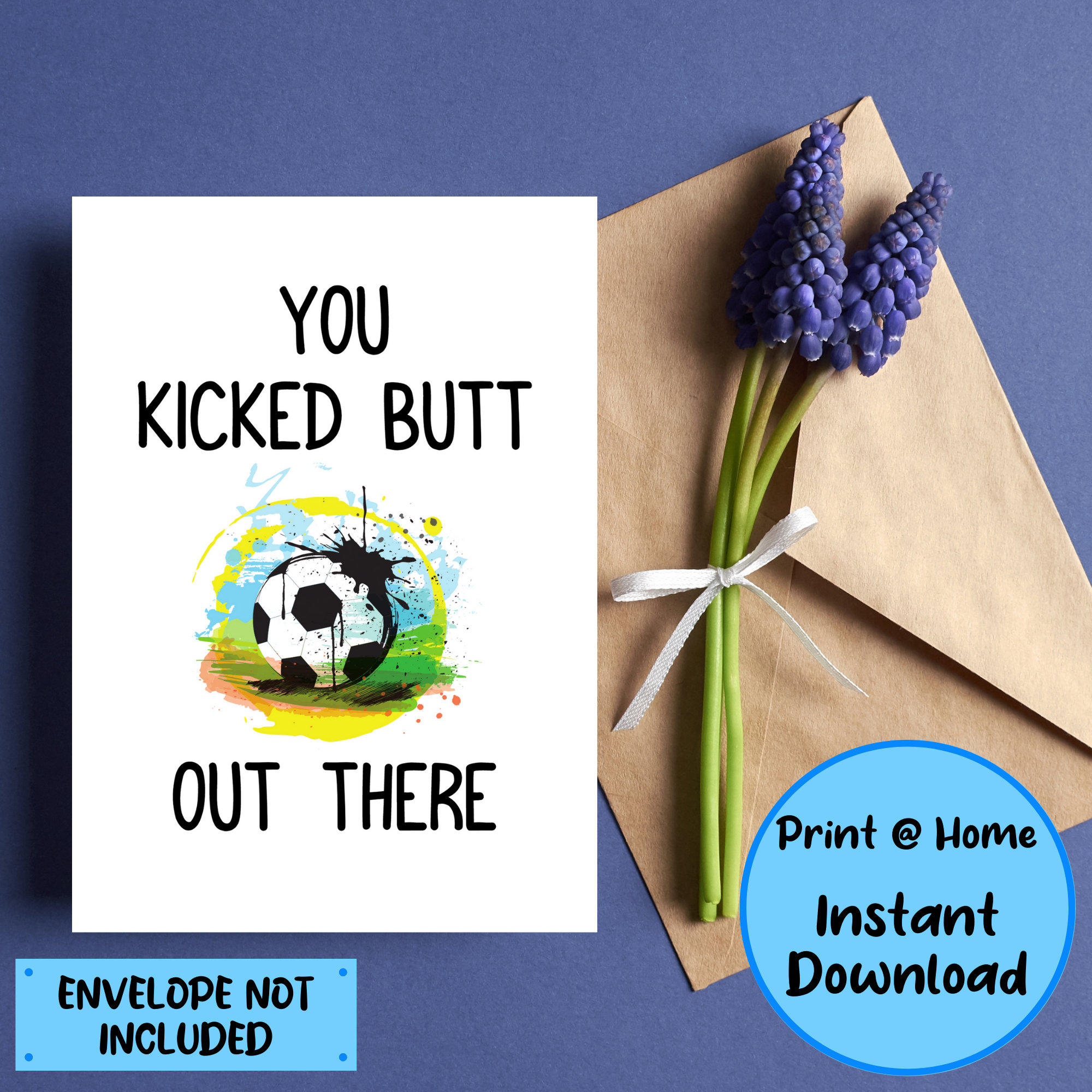 Congratulations Card Printable - Soccer Player Card, Soccer Card ...