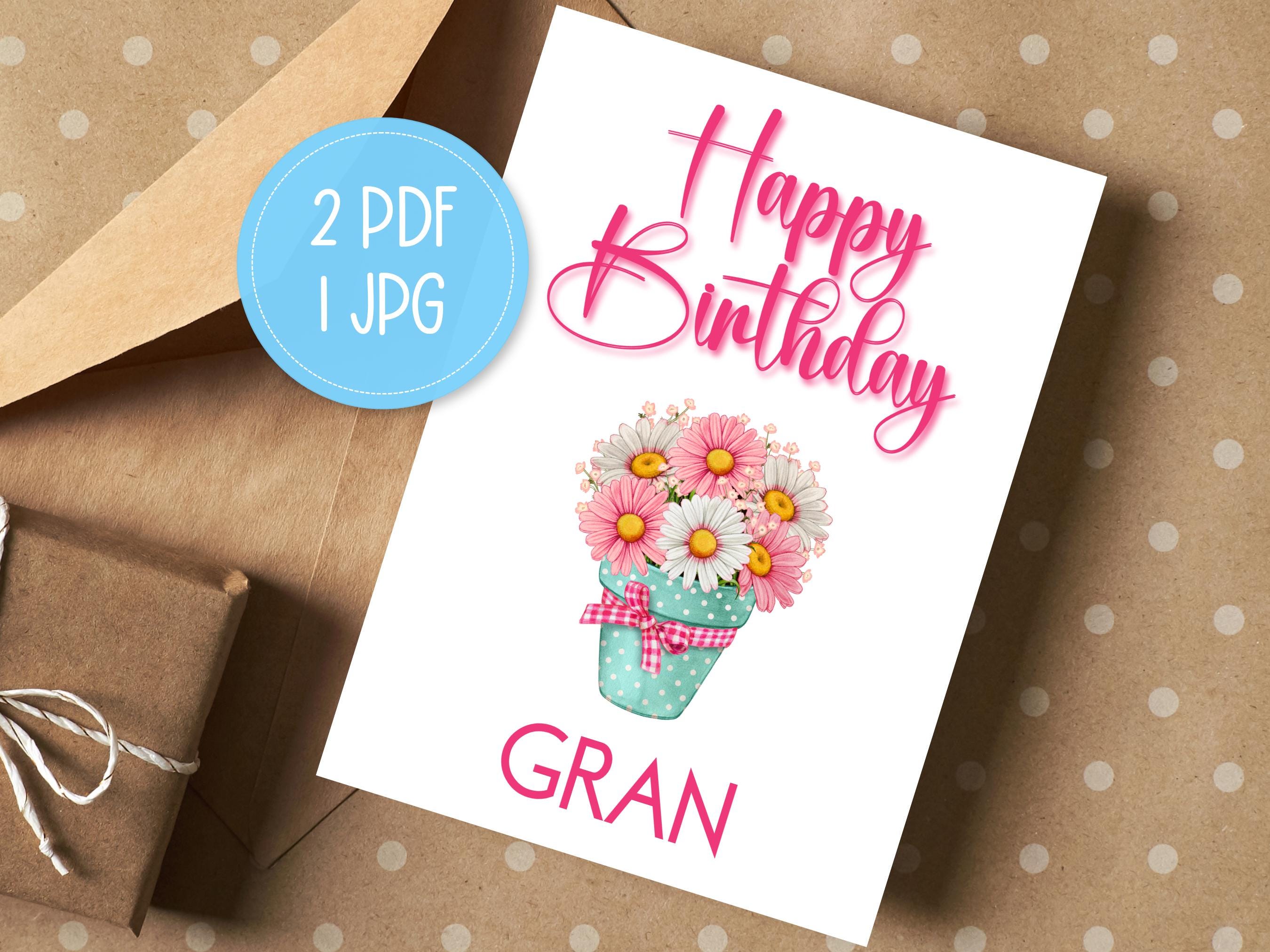 Gran Birthday Card Printable, Happy Birthday Gran Card, Downloadable ...