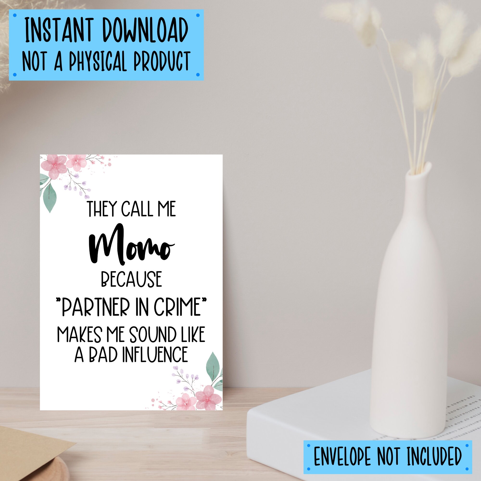 Momo Printable Card, Printable Card for Momo, Funny Momo Card, Momo ...