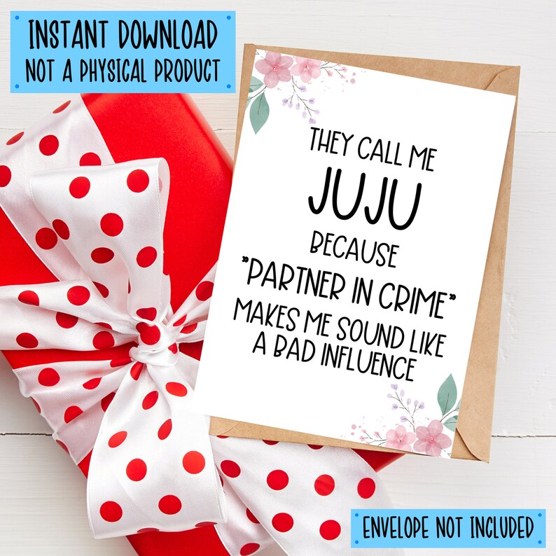 Juju Printable Card, Printable Card for Juju, Funny Juju Card, Juju ...