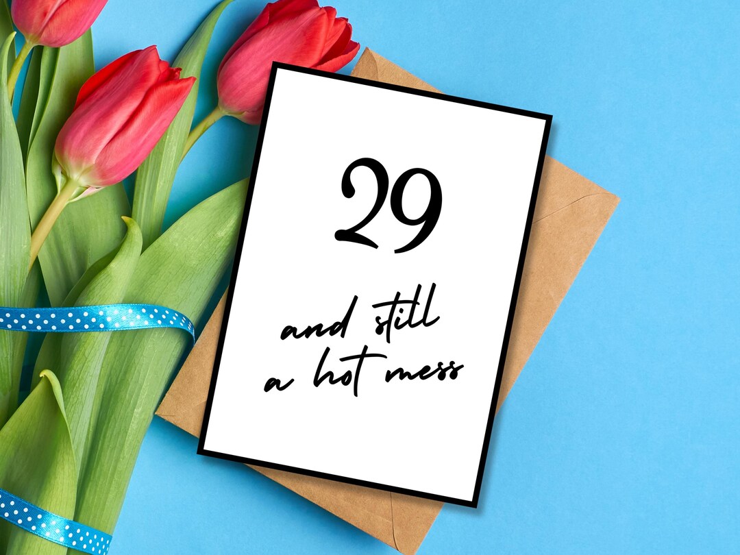 29th Birthday Card Printable, Downloadable 29th Birthday Card, 29th ...
