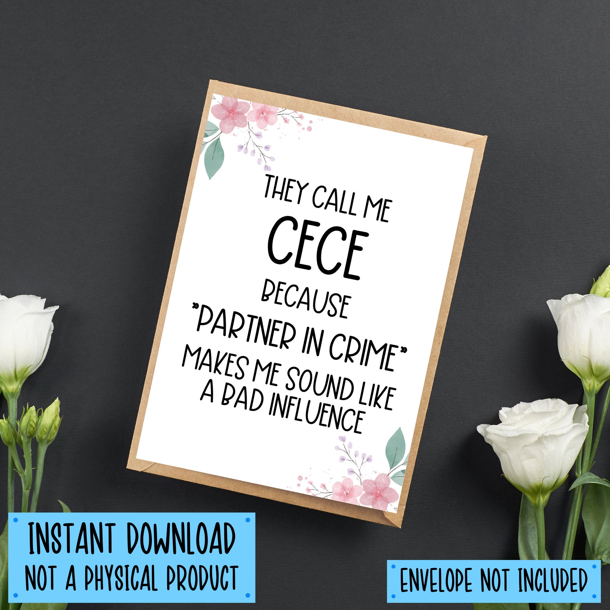 Cece Printable Card, Printable Card for Cece, Funny Cece Card, Cece ...