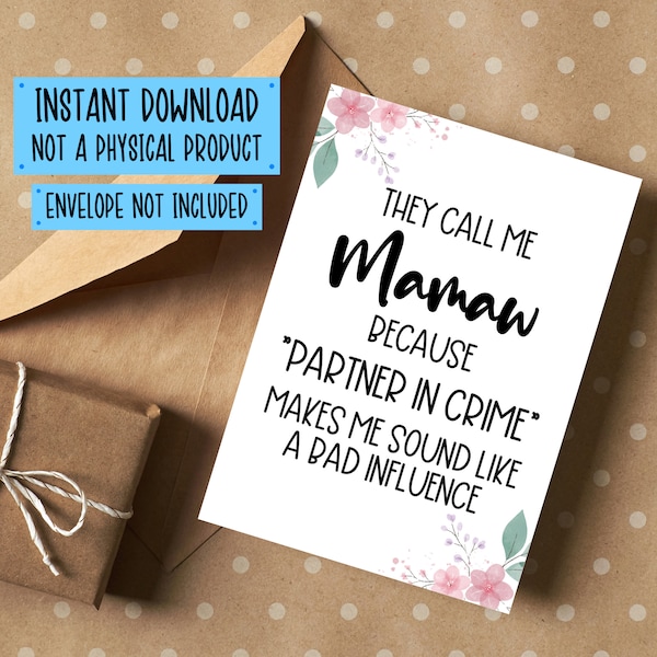 Mamaw Birthday Card Printable - Etsy