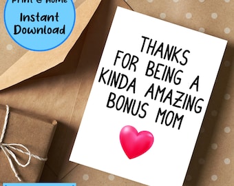 Bonus Mom Birthday Card Printable - Etsy