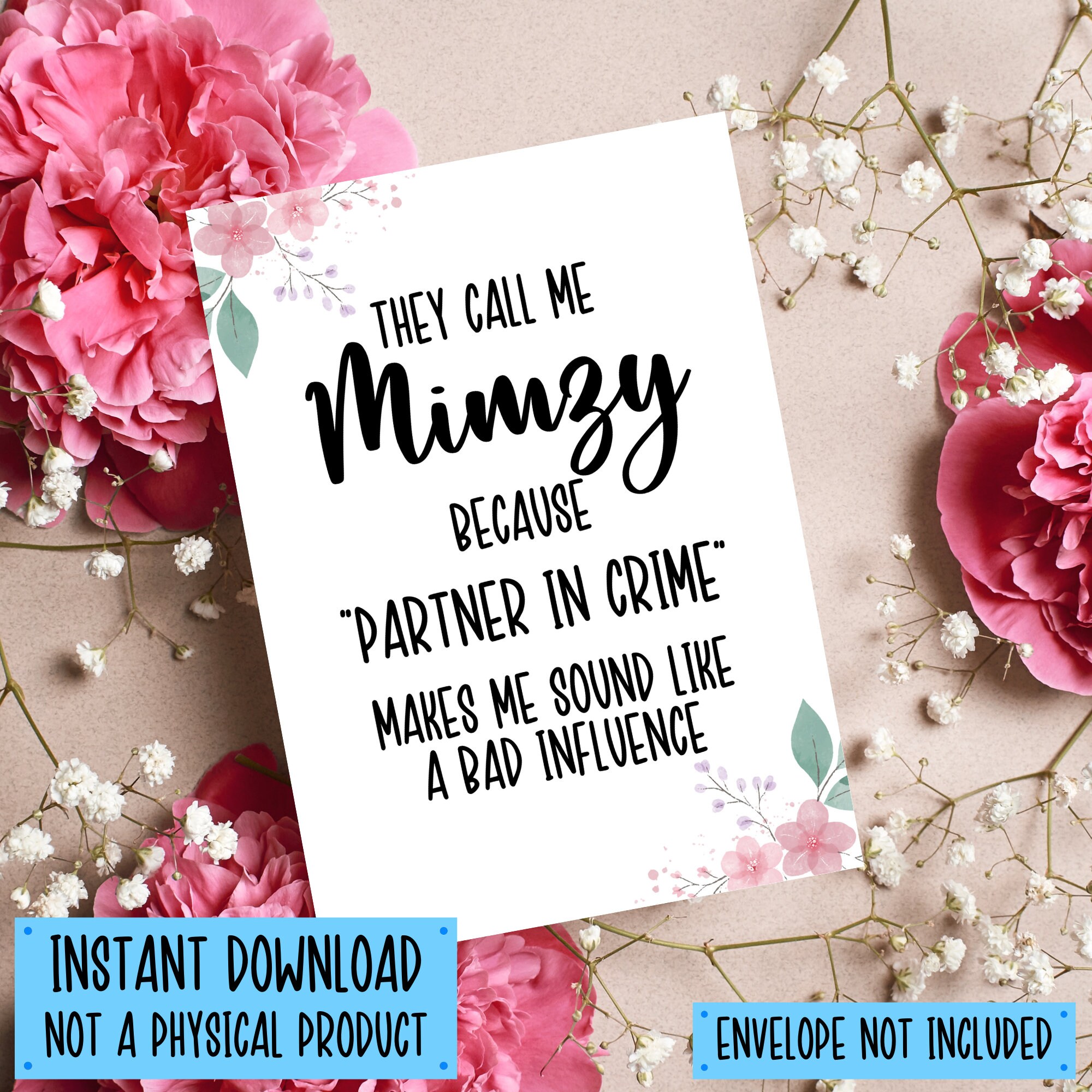 Mimzy Printable Card, Printable Card for Mimzy, Funny Mimzy Card, Mimzy ...