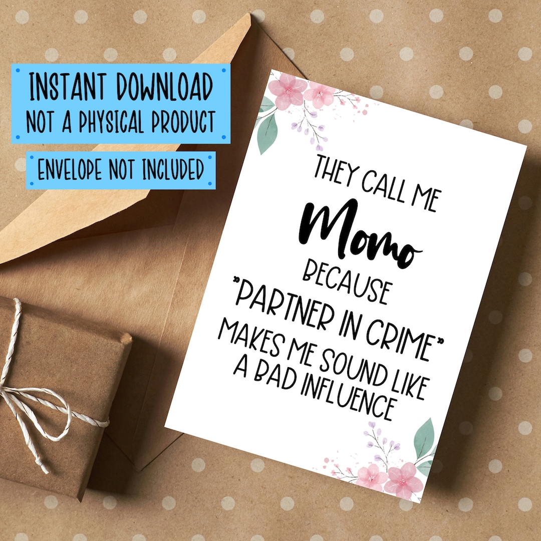 Momo Printable Card, Printable Card for Momo, Funny Momo Card, Momo ...