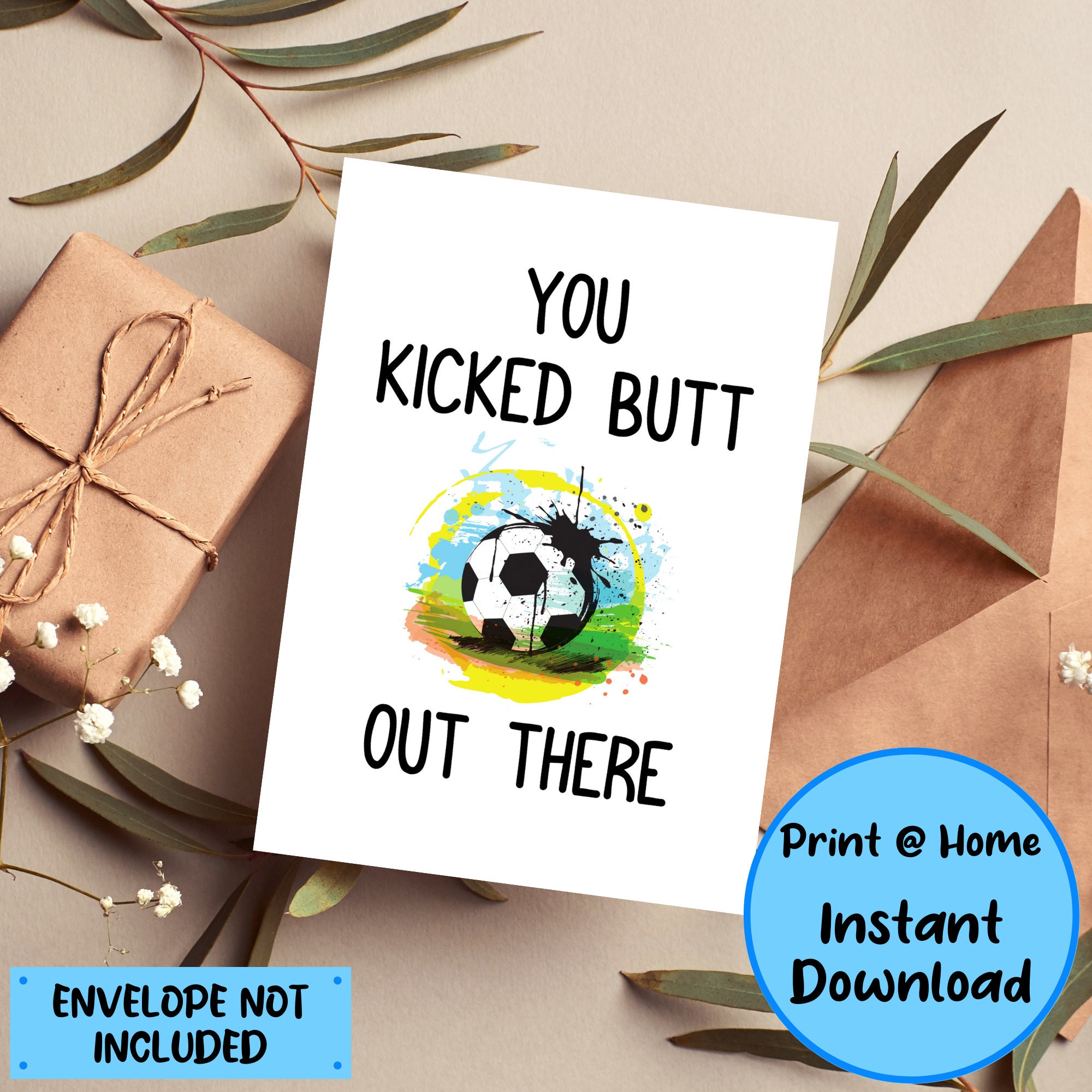 Congratulations Card Printable - Soccer Player Card, Soccer Card ...