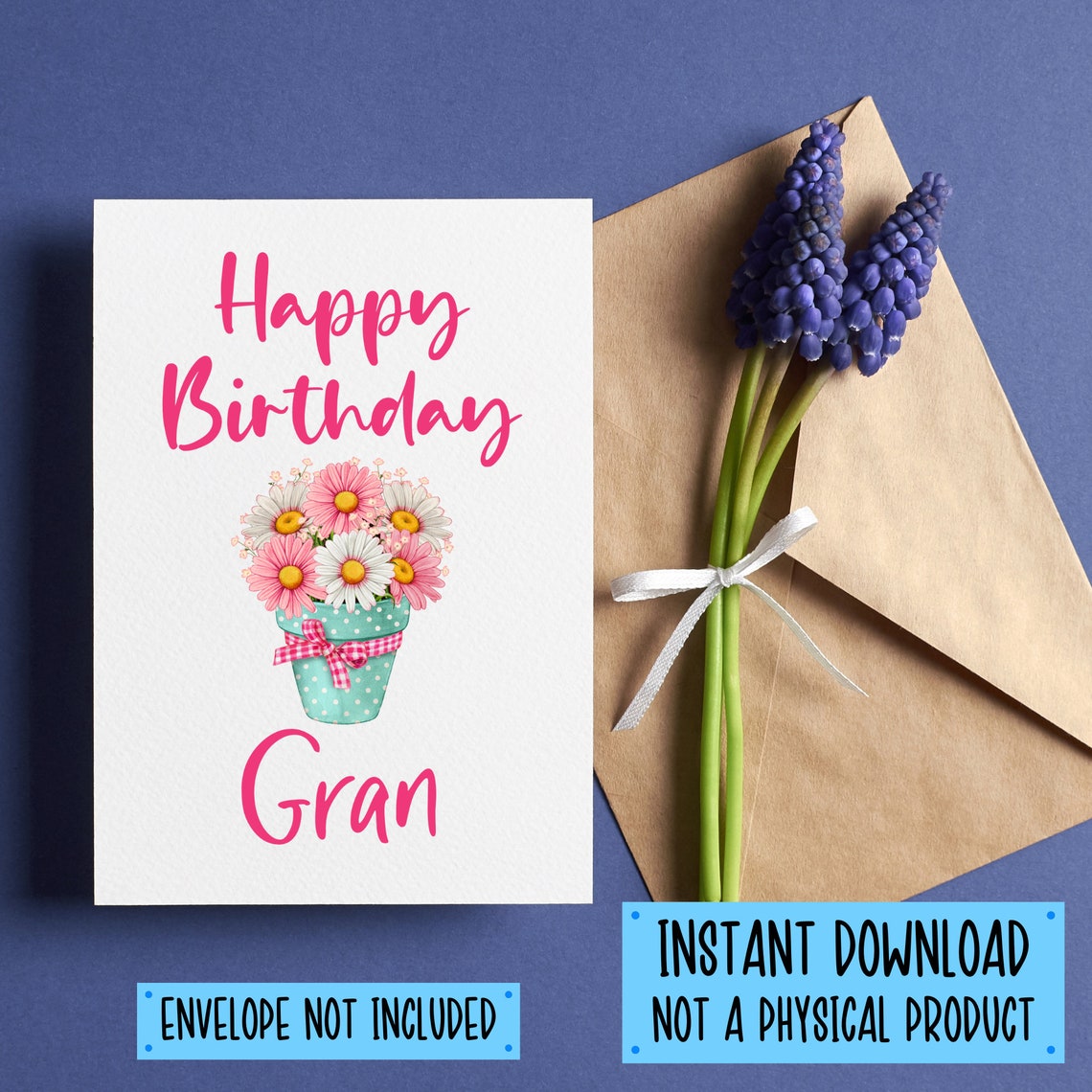 Gran Birthday Card Printable Happy Birthday Gran Card - Etsy