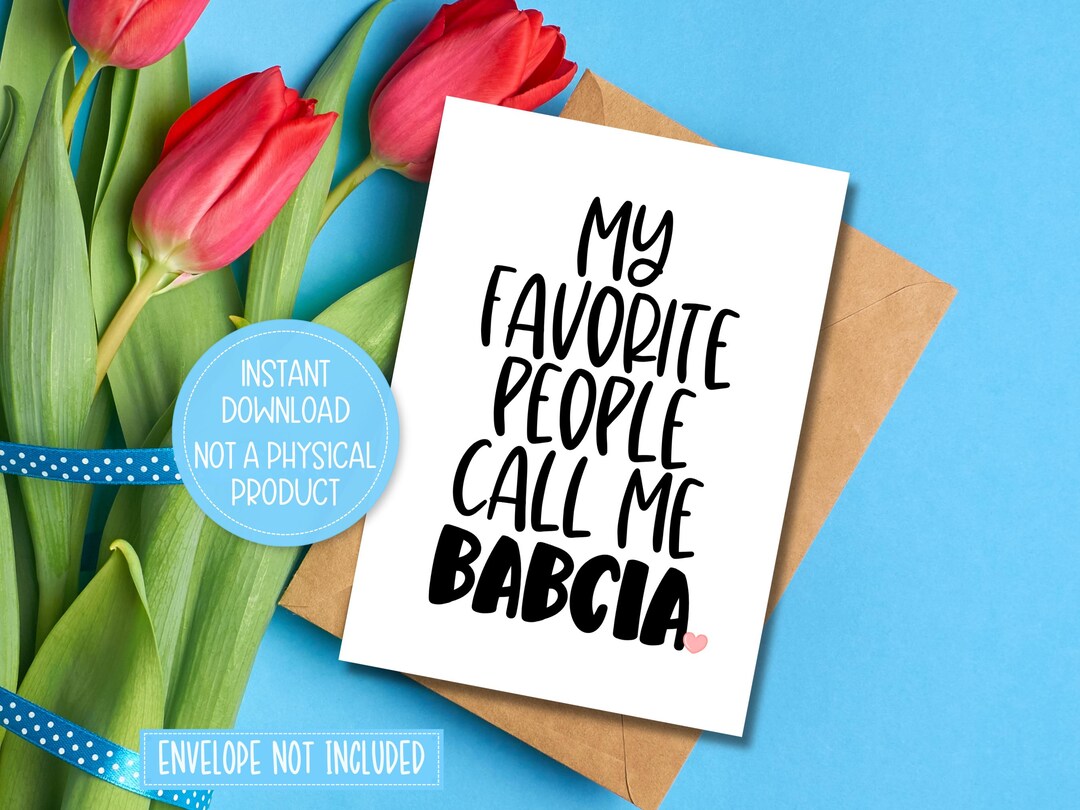 Babcia Printable Card, Printable Card for Babcia, Funny Babcia Card ...