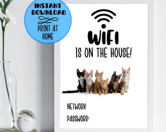 Cat Wifi Sign - Etsy