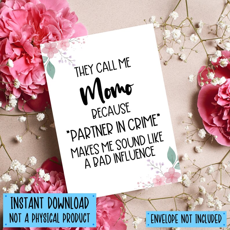 Momo Printable Card, Printable Card for Momo, Funny Momo Card, Momo ...