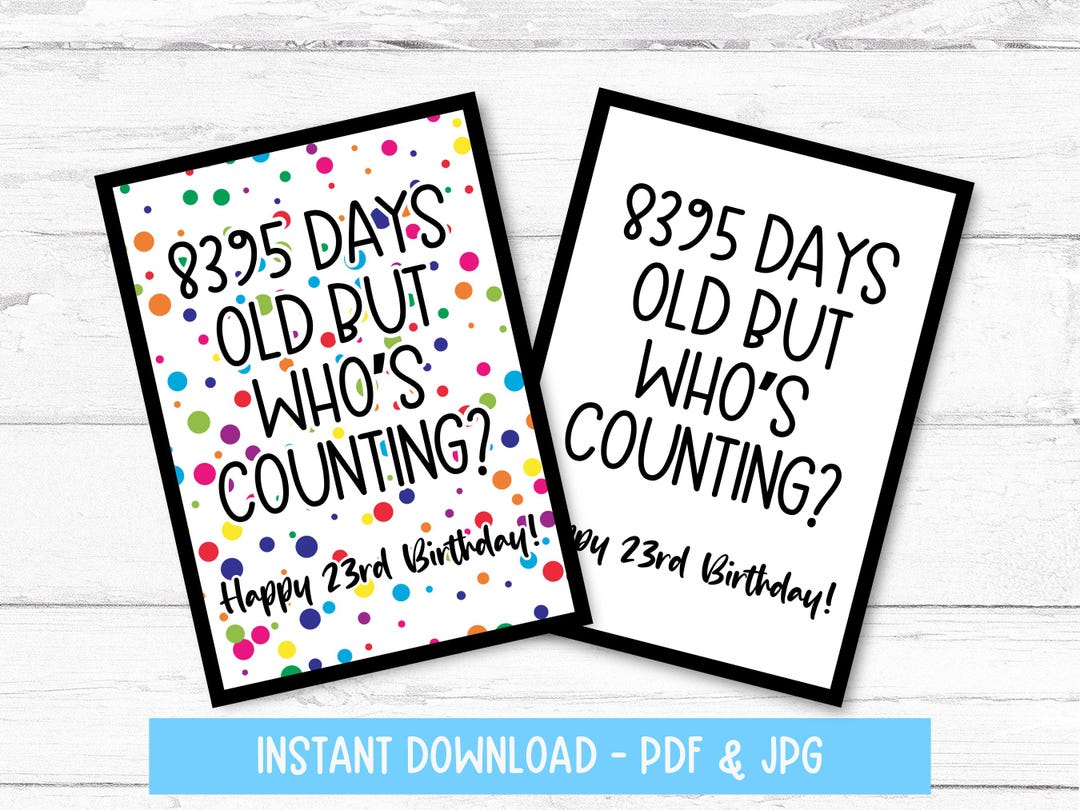 23 Yr Old Birthday Card Printable, 23nd Birthday Card, 23 Birthday Card ...