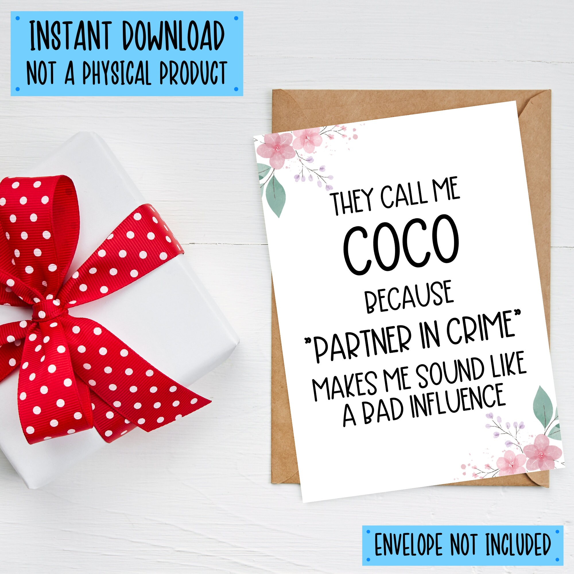 Coco Printable Card, Printable Card for Coco, Funny Coco Card, Coco ...