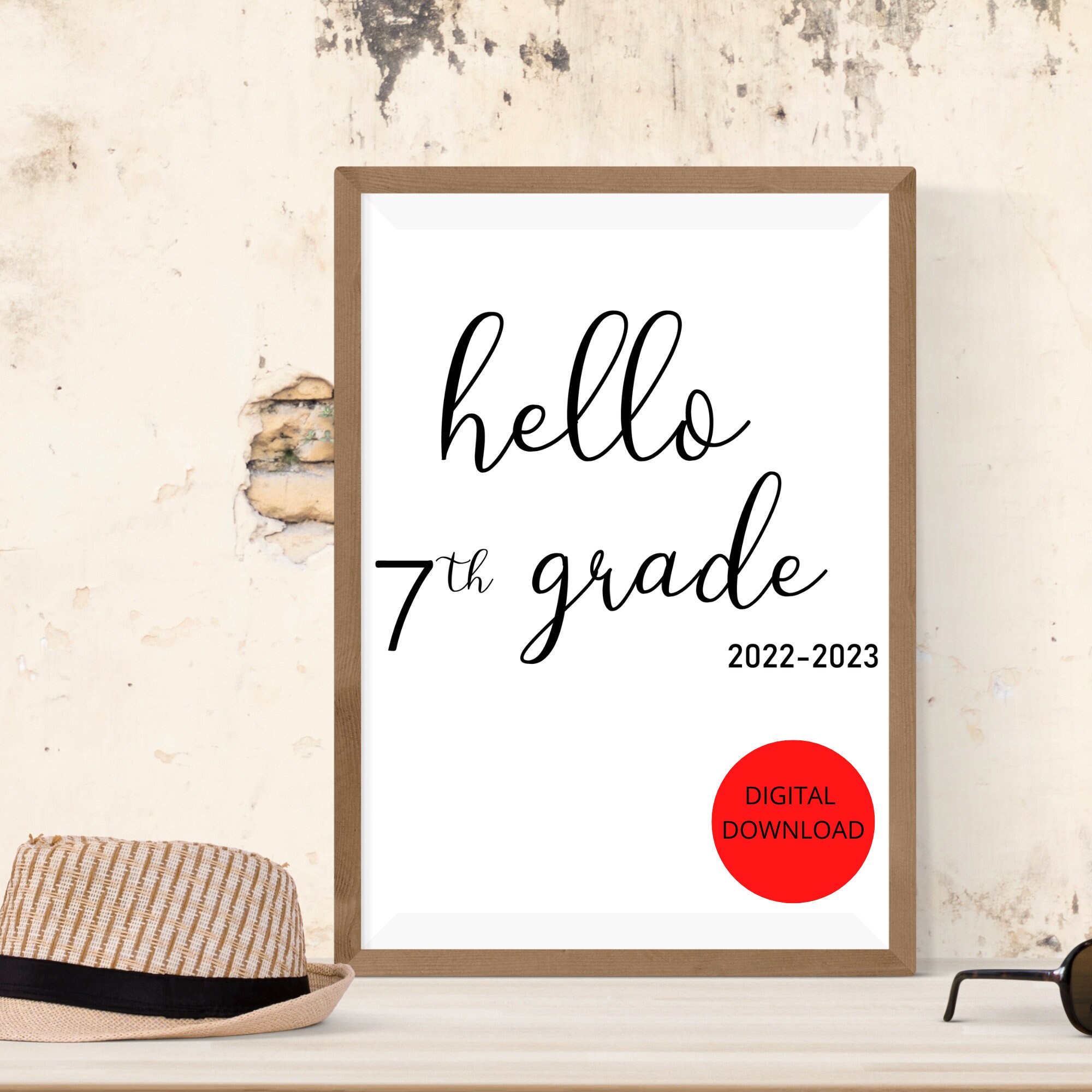 Hello 7th Grade 2022 2023 First Day of 7th Grade Back to - Etsy