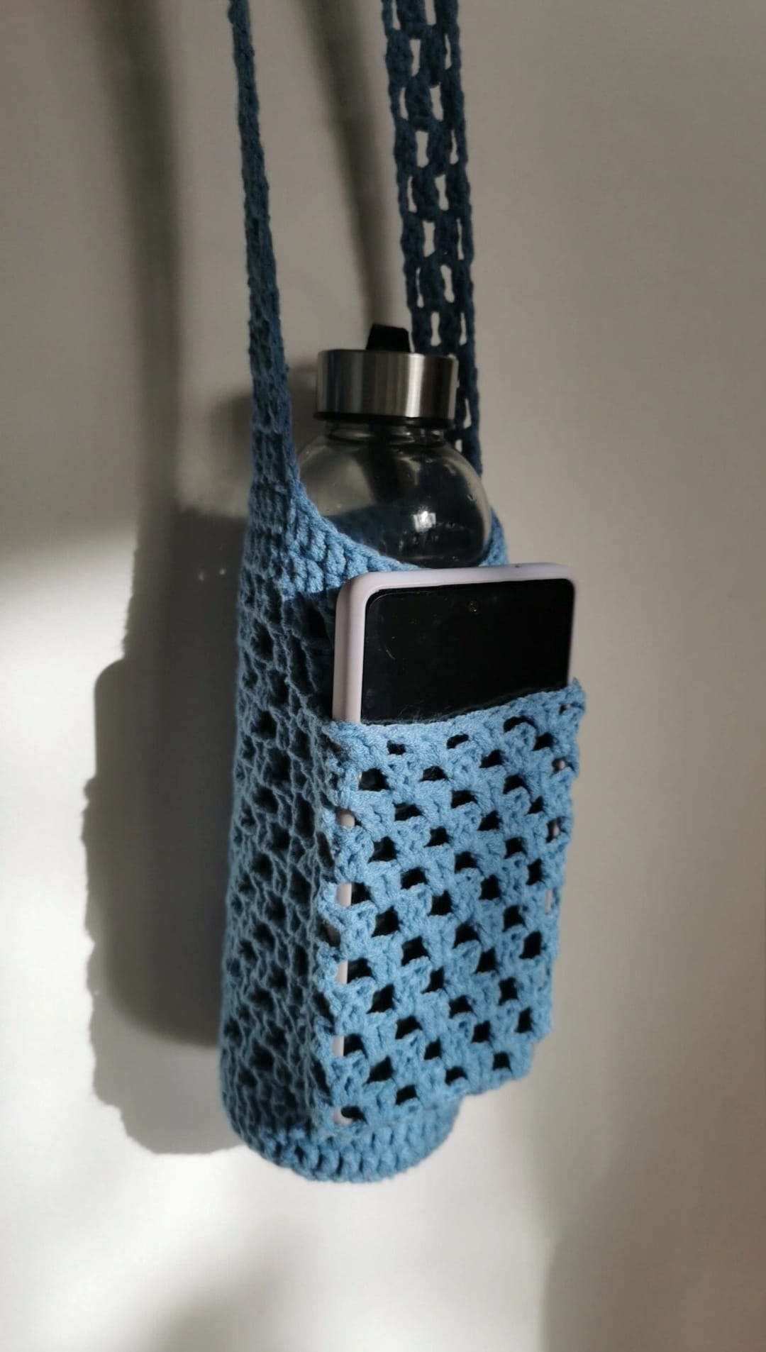 Handmade Crochet Water Bottle Holder Crochet Bag With Phone - Etsy