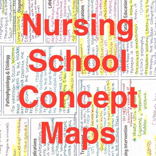 Nursing School Concept Maps 37 Completed Concept Maps - Etsy