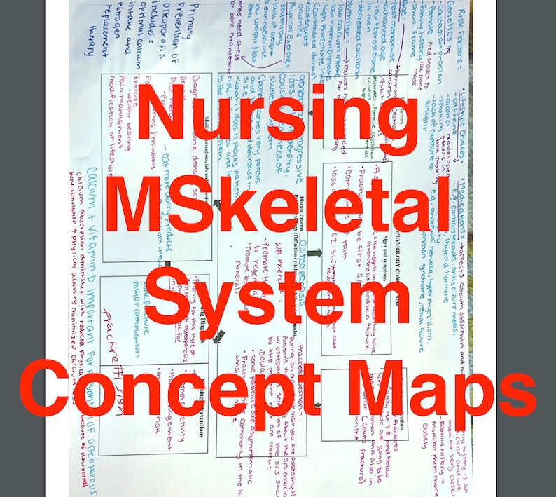 Musculoskeletal Concept Maps | Nursing School - Etsy