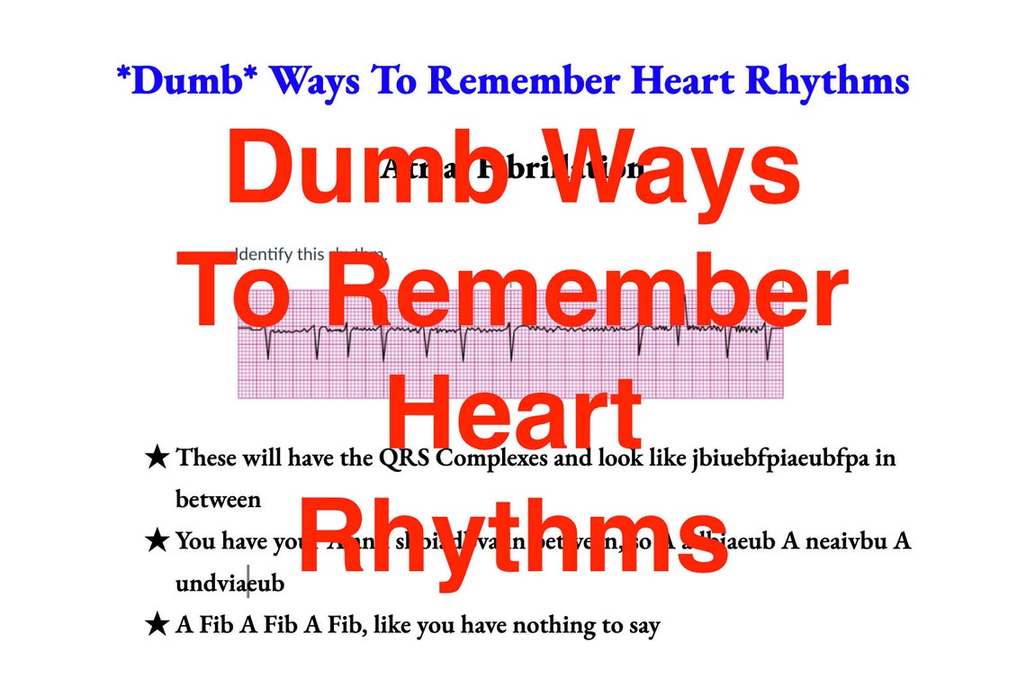 Dumb Ways to Remember Heart Rhythms - Etsy