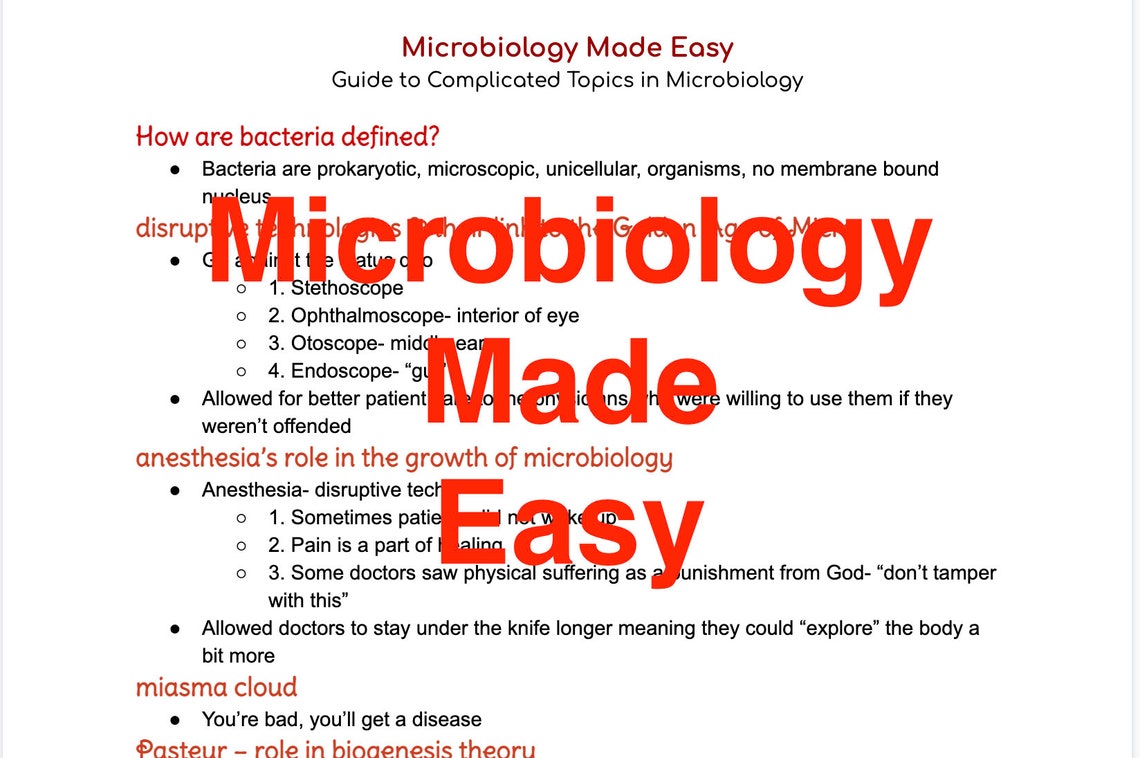Microbiology Made Easy - Etsy