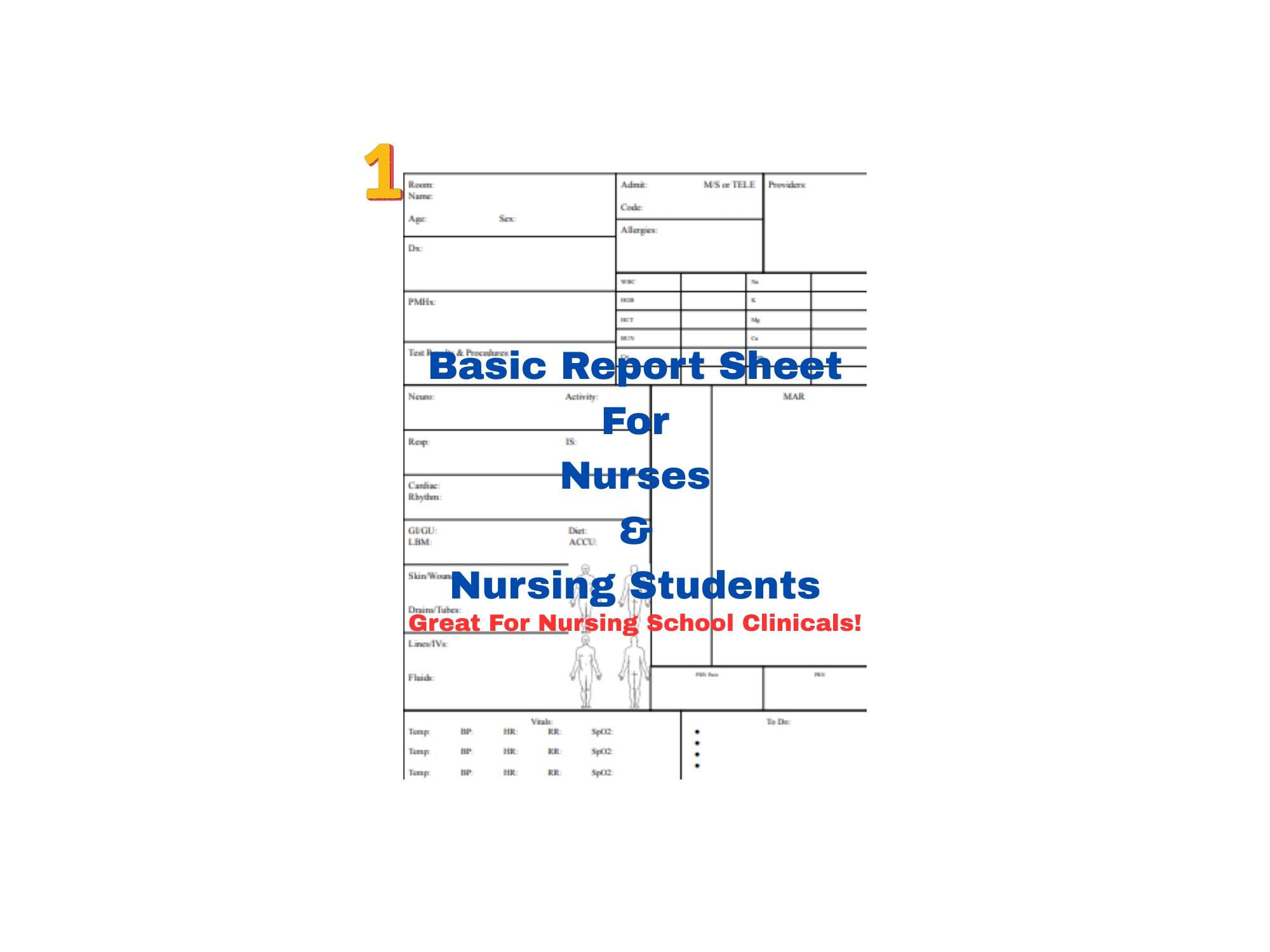 Medical Surgical Report Sheet - Etsy