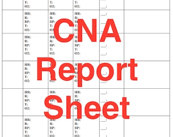 Nursing Assistant Report Sheet - Etsy