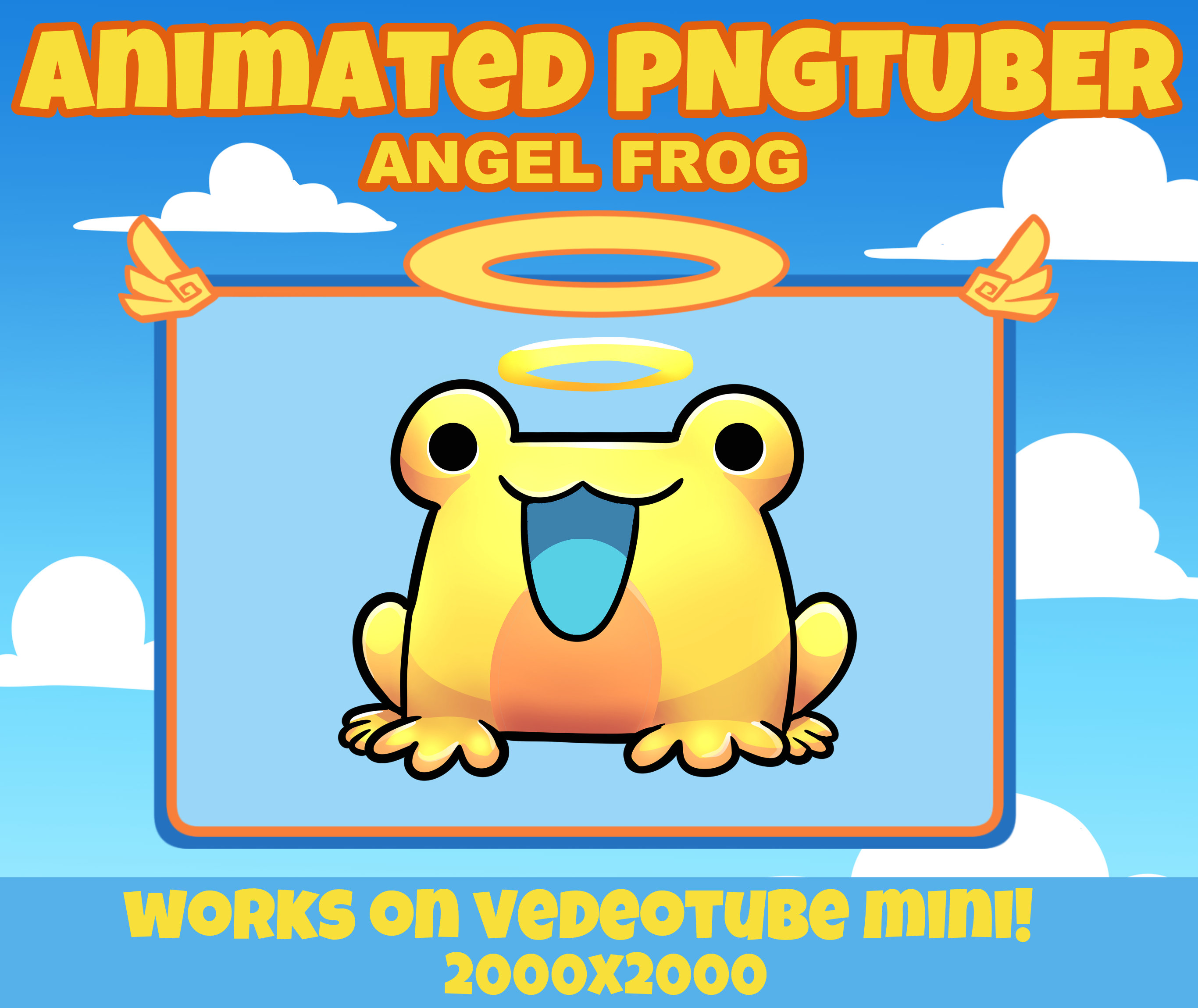 Animated Pngtuber - Angel Frog - Etsy